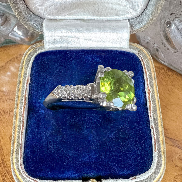 Vintage Peridot & Diamond Ring
