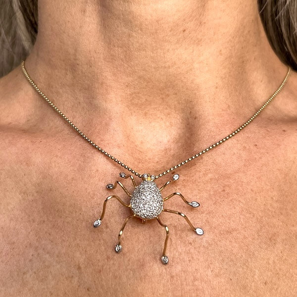 Vintage Diamond Spider Pin