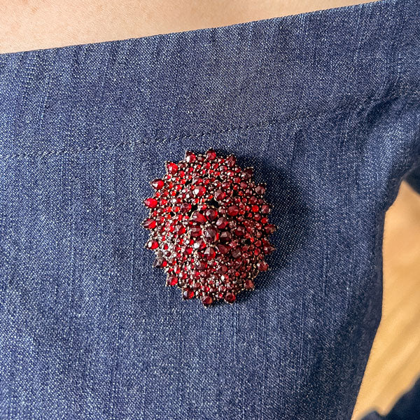 Victorian Bohemian Garnet Pin