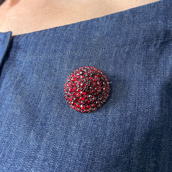 Victorian Bohemian Garnet Pin