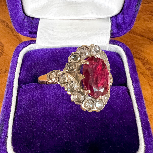Antique Ruby & Rose Cut Diamond Ring