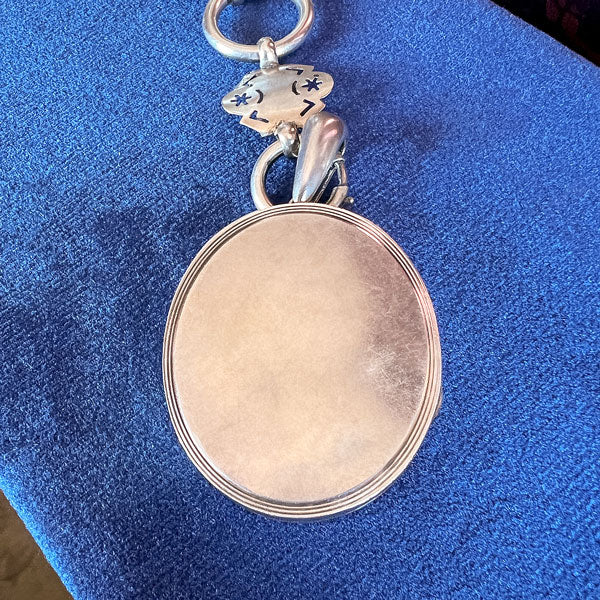 Victorian Silver Crane Locket & Collar