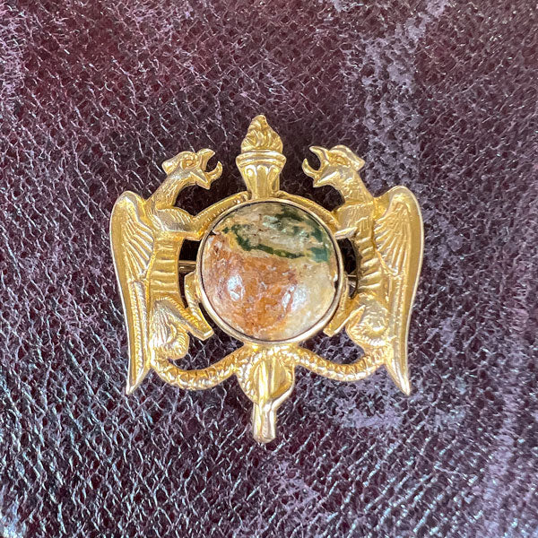Antique Art Nouveau Griffin Pin/Pendant