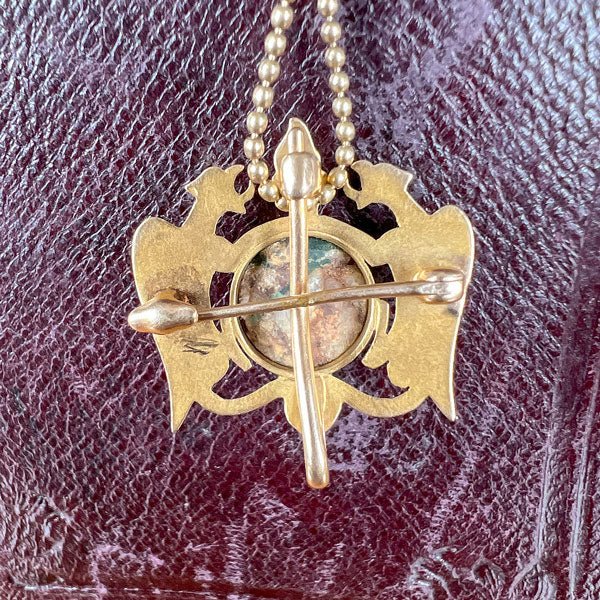 Antique Art Nouveau Griffin Pin/Pendant