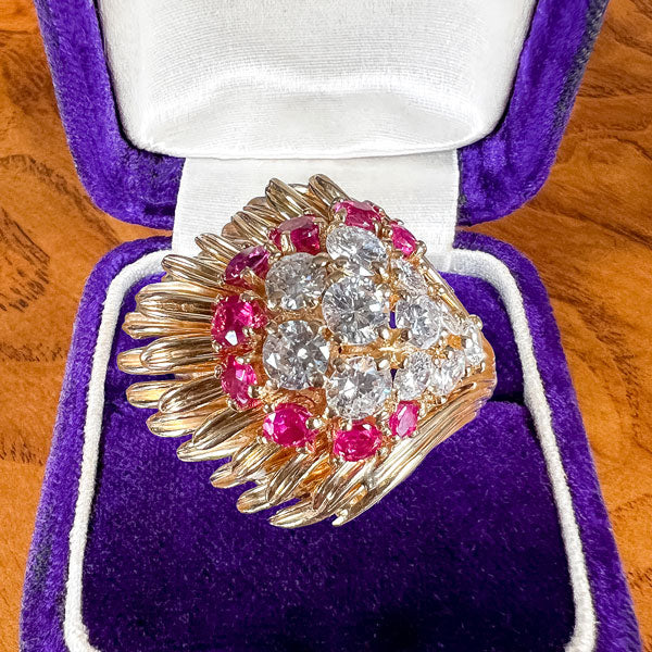 Retro Diamond & Ruby Ring