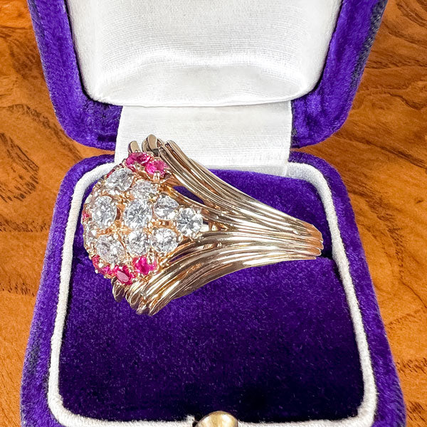 Retro Diamond & Ruby Ring