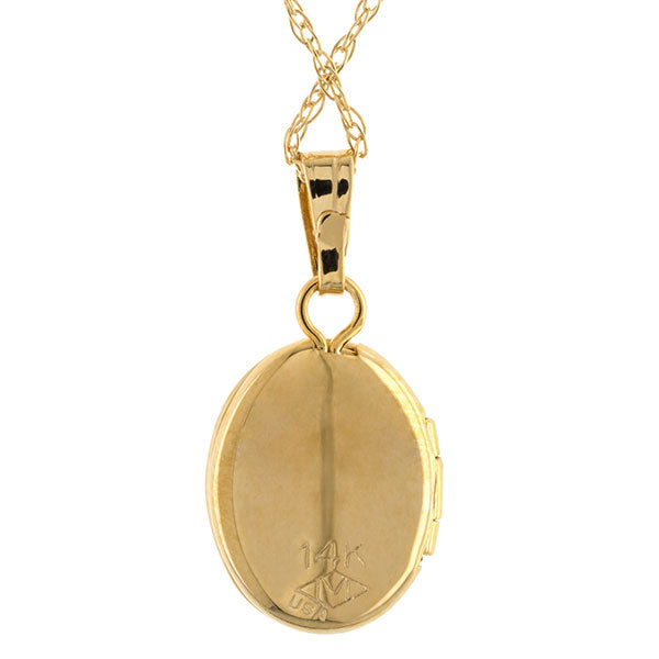 Petite Gold Oval Locket Necklace