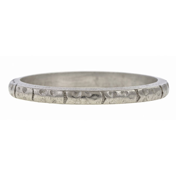 Vintage Patterned Wedding Band Ring, Size 5 1/4