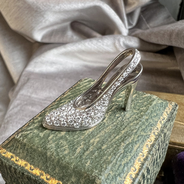 Vintage Diamond Shoe Charm