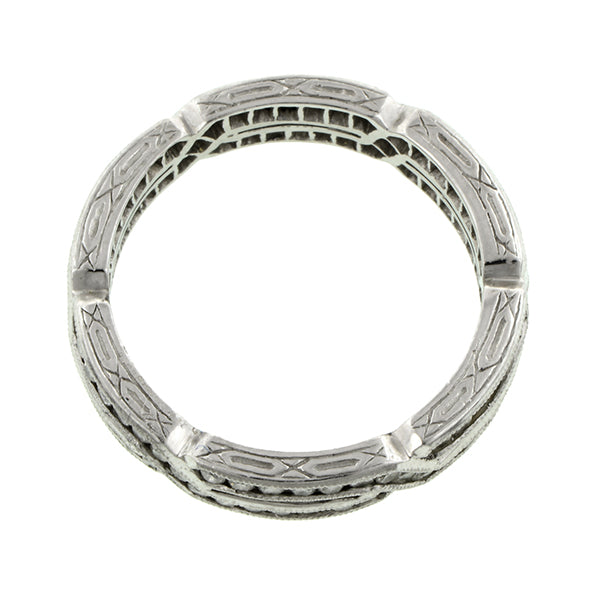 Geometric Crossover Diamond Eternity Band Ring, Platinum